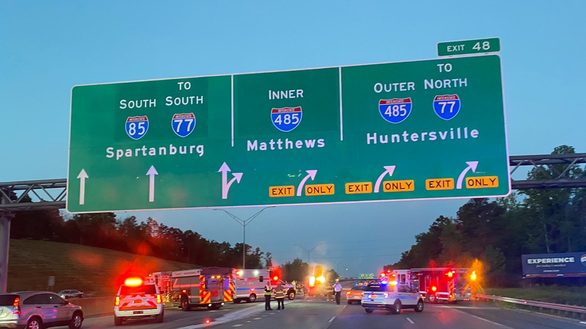 3 hurt in I-85 South crash in north Charlotte, officials say | wcnc.com