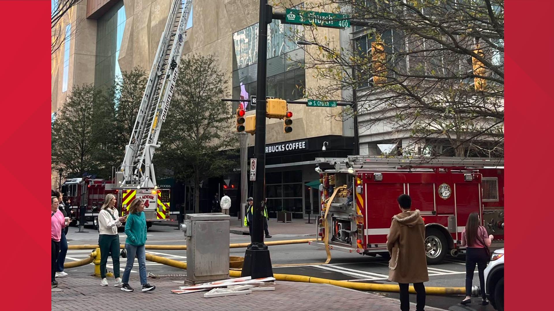 Firefighters battle 2-alarm blaze in uptown Charlotte high-rise | wcnc.com