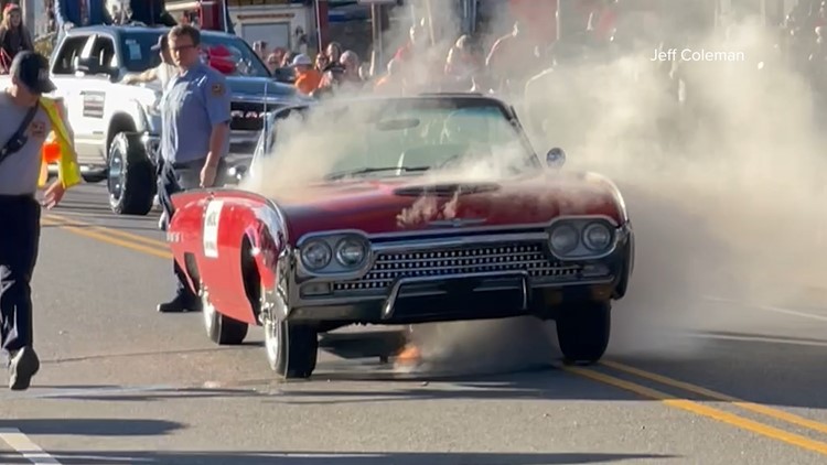 Larry Sprinkle safe after Belmont Christmas Parade car fire | wcnc.com