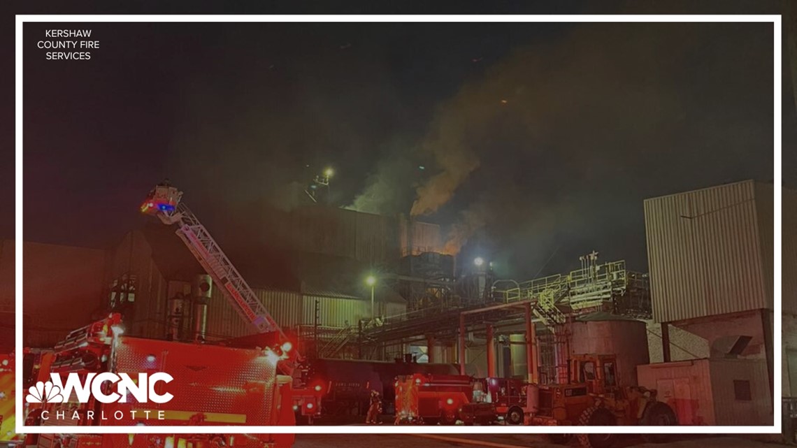 Crews battle factory fire in Lancaster County, SC | wcnc.com