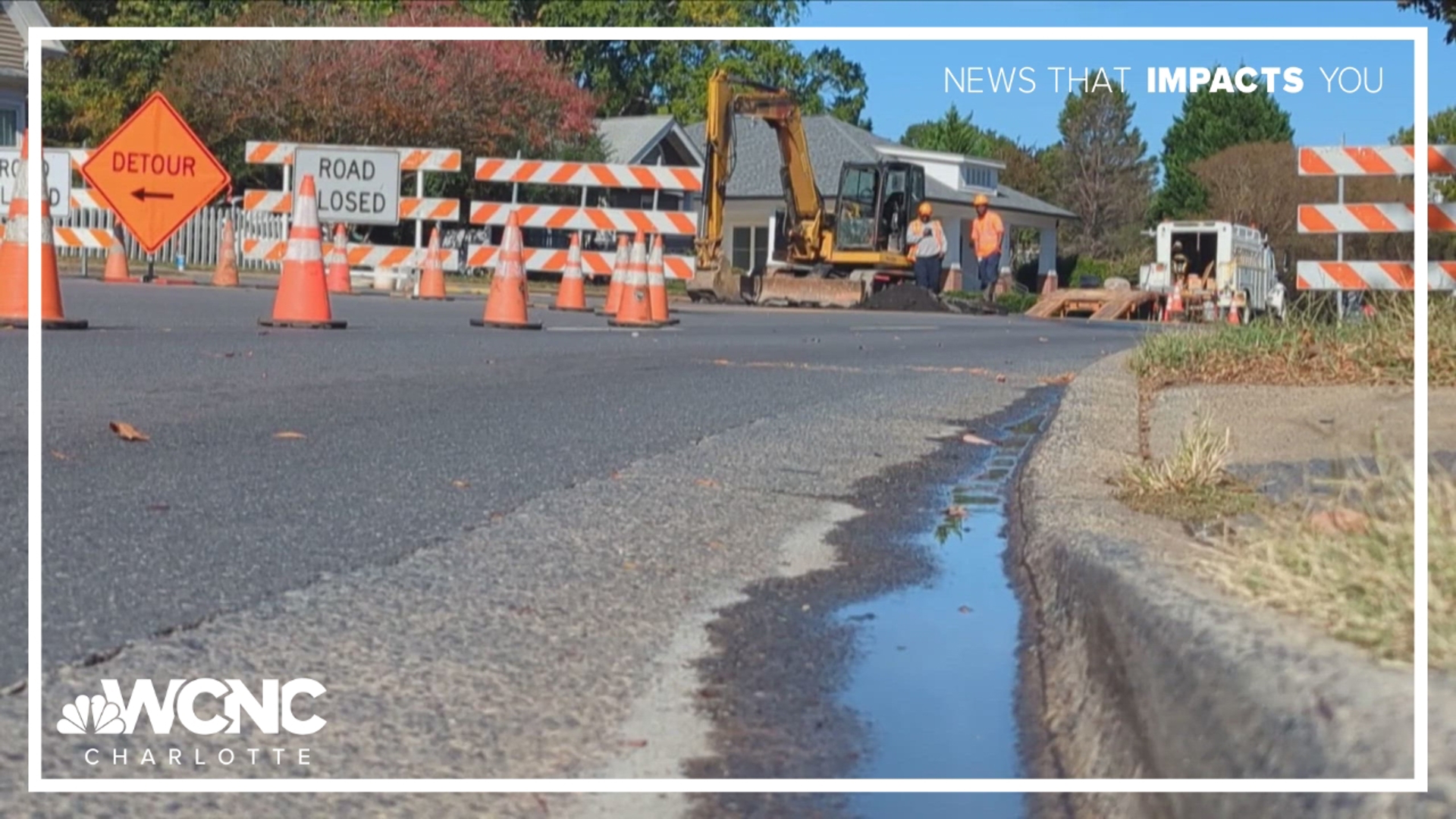 Water main break closes West John Street in Matthews | wcnc.com