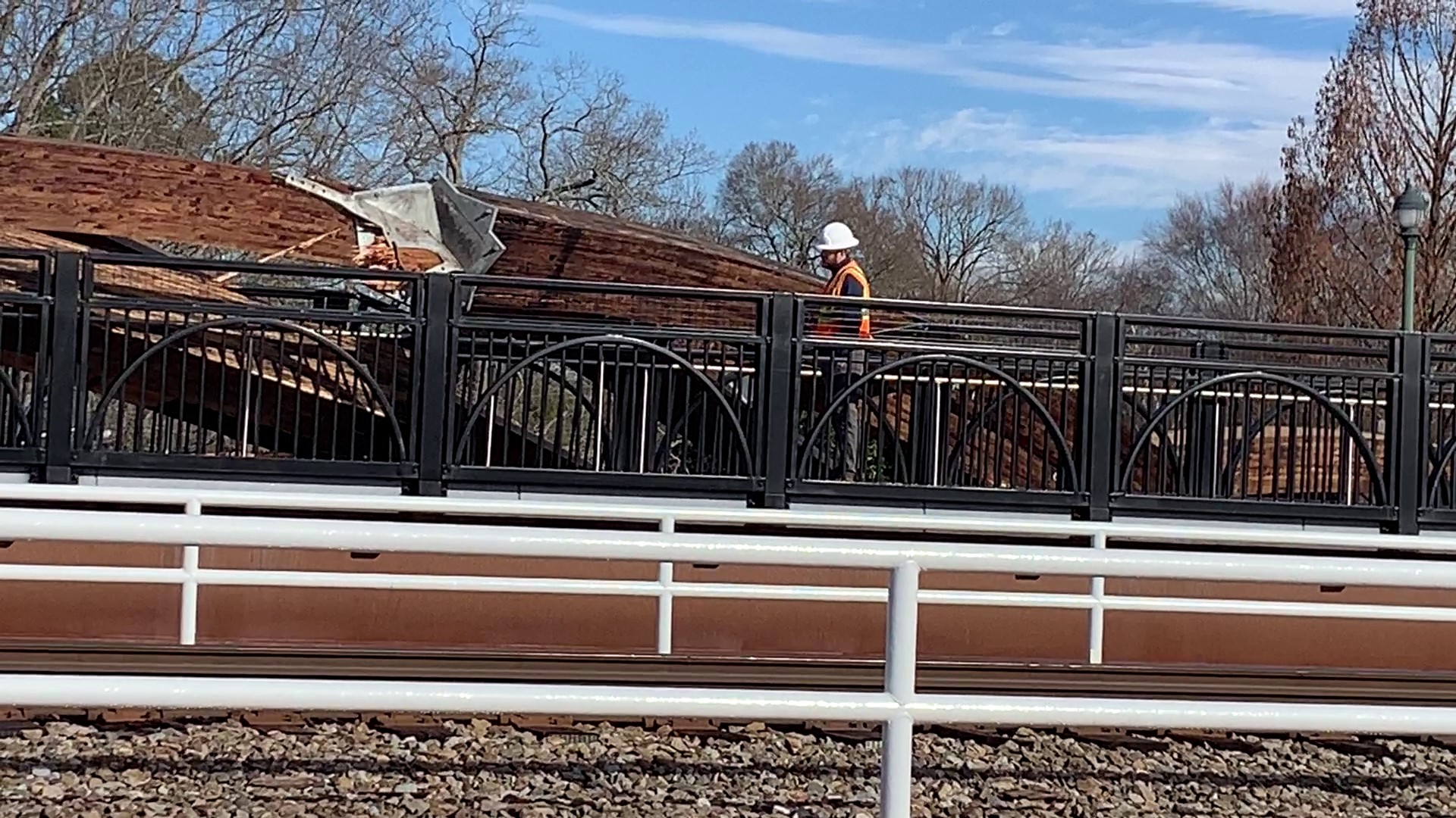 Wooden arches over Rudy Wright bridge in Hickory, NC collapse | wcnc.com