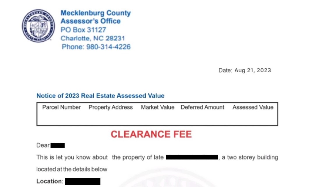Mecklenburg County warns property owners of mail scam | wcnc.com