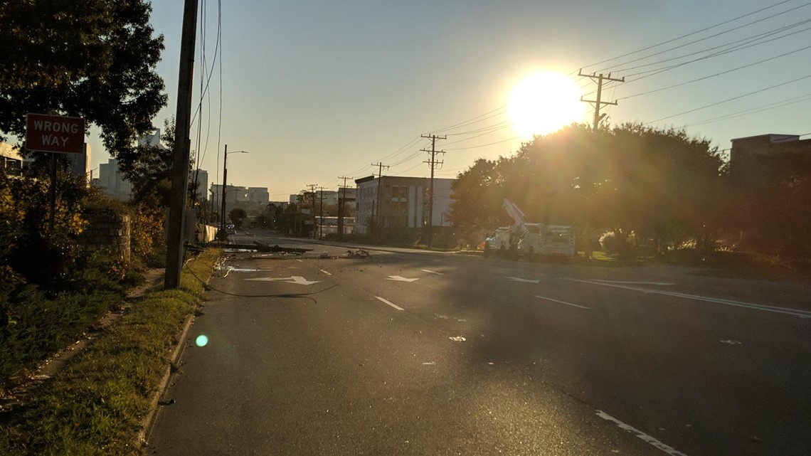 Crash, down power lines closes Wilkinson Boulevard | wcnc.com