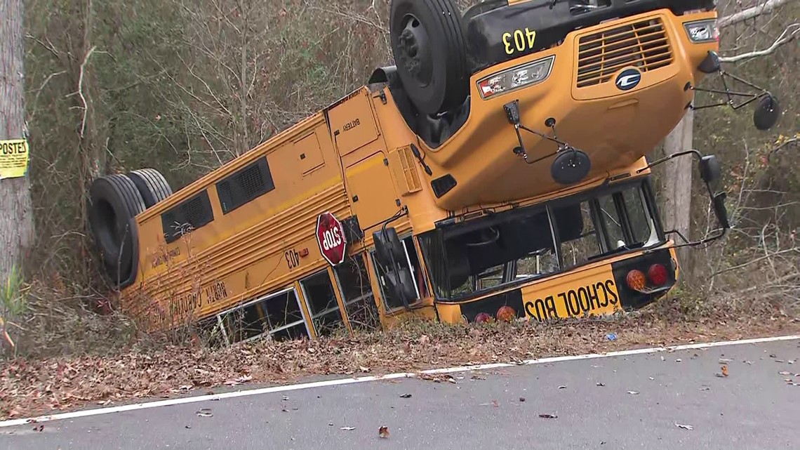 Cumberland County school bus flips | wcnc.com