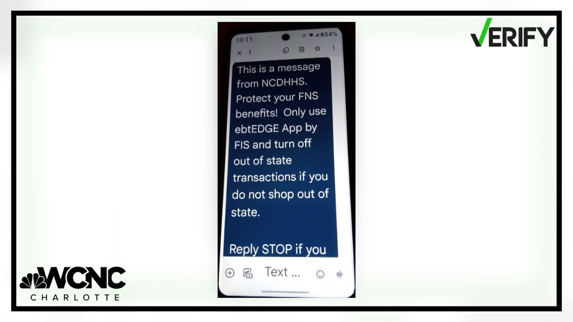 Are NCDHHS text messages about EBT a scam? VERIFY | wcnc.com