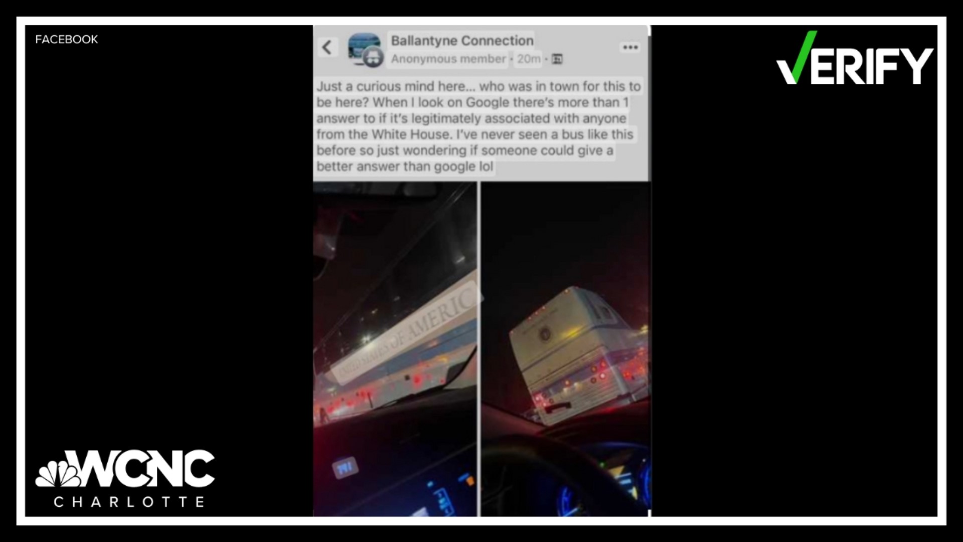 Is this photo of the White House bus in Charlotte real? | wcnc.com