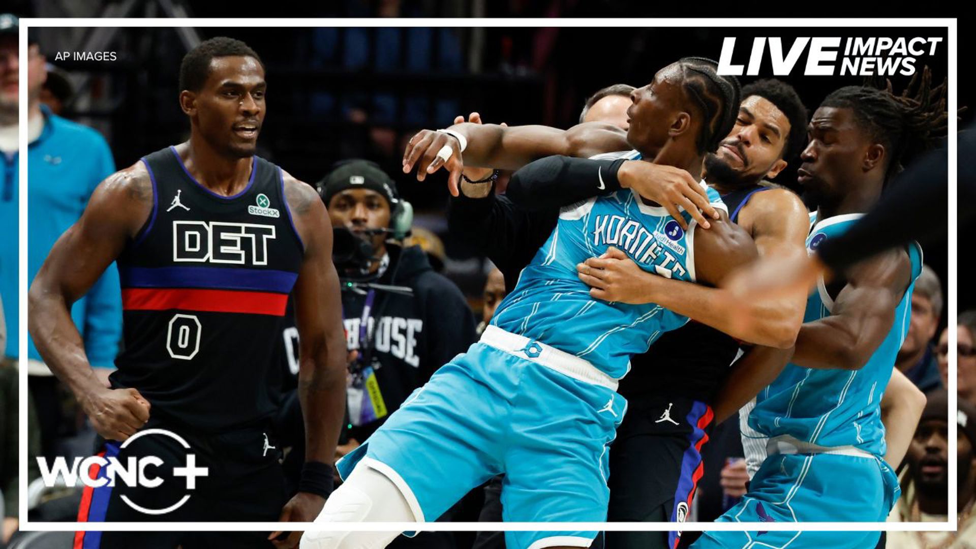 Brawl erupts on the court between Hornets, Pistons players; Hornets ...