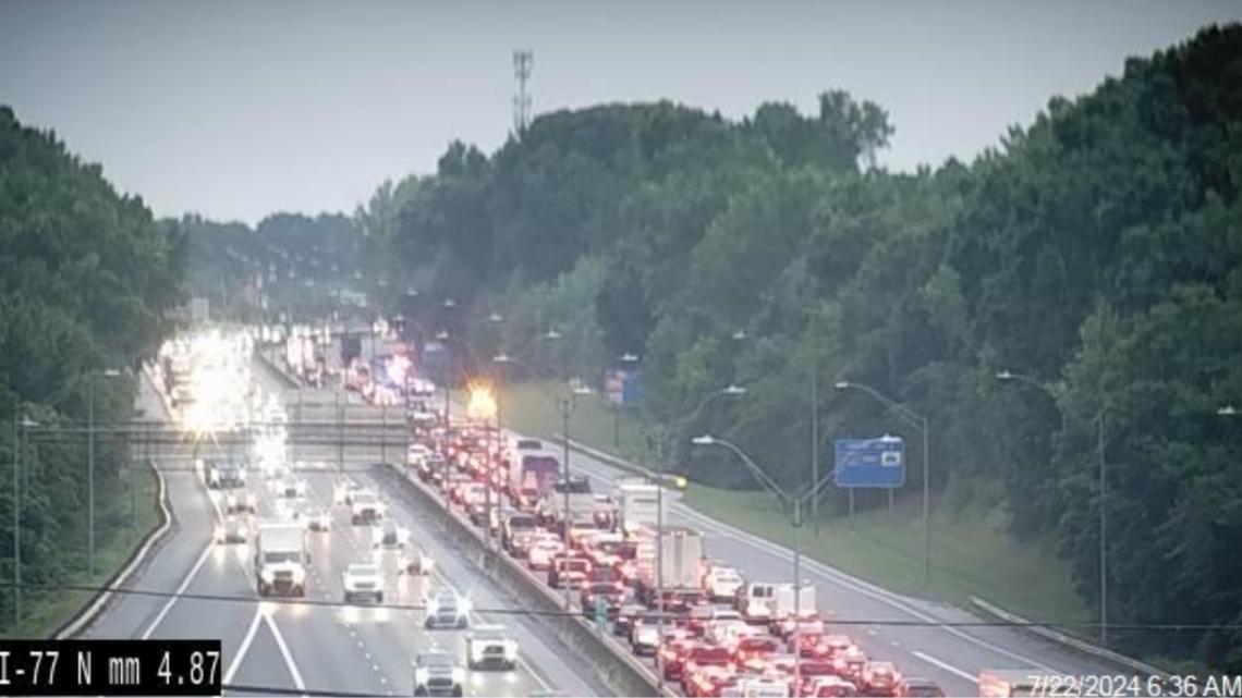 Morning commute impacted on I-77 South after crash | wcnc.com
