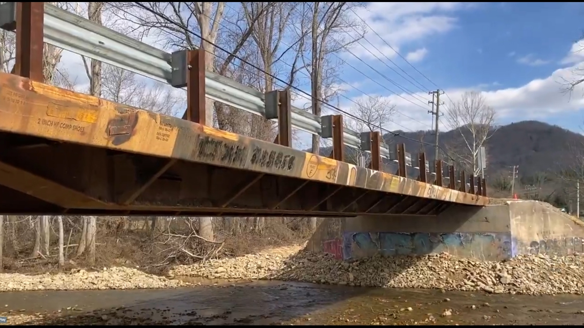 Old railroad cars made into bridges in western NC after Helene | wcnc.com