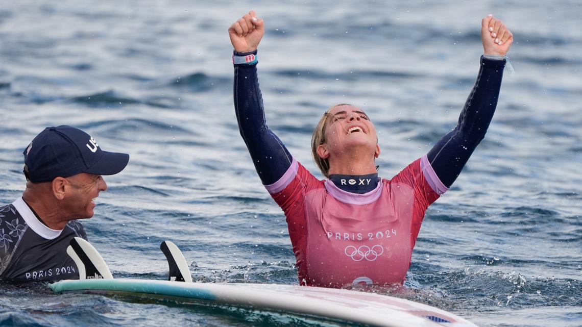 Caroline Marks gives Team USA back-to-back gold medals in surfing ...
