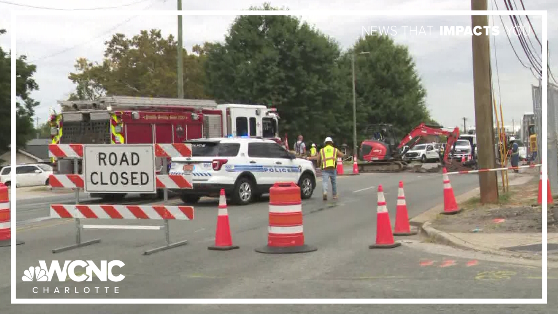 Gas line repaired after South Tryon Street closure | wcnc.com