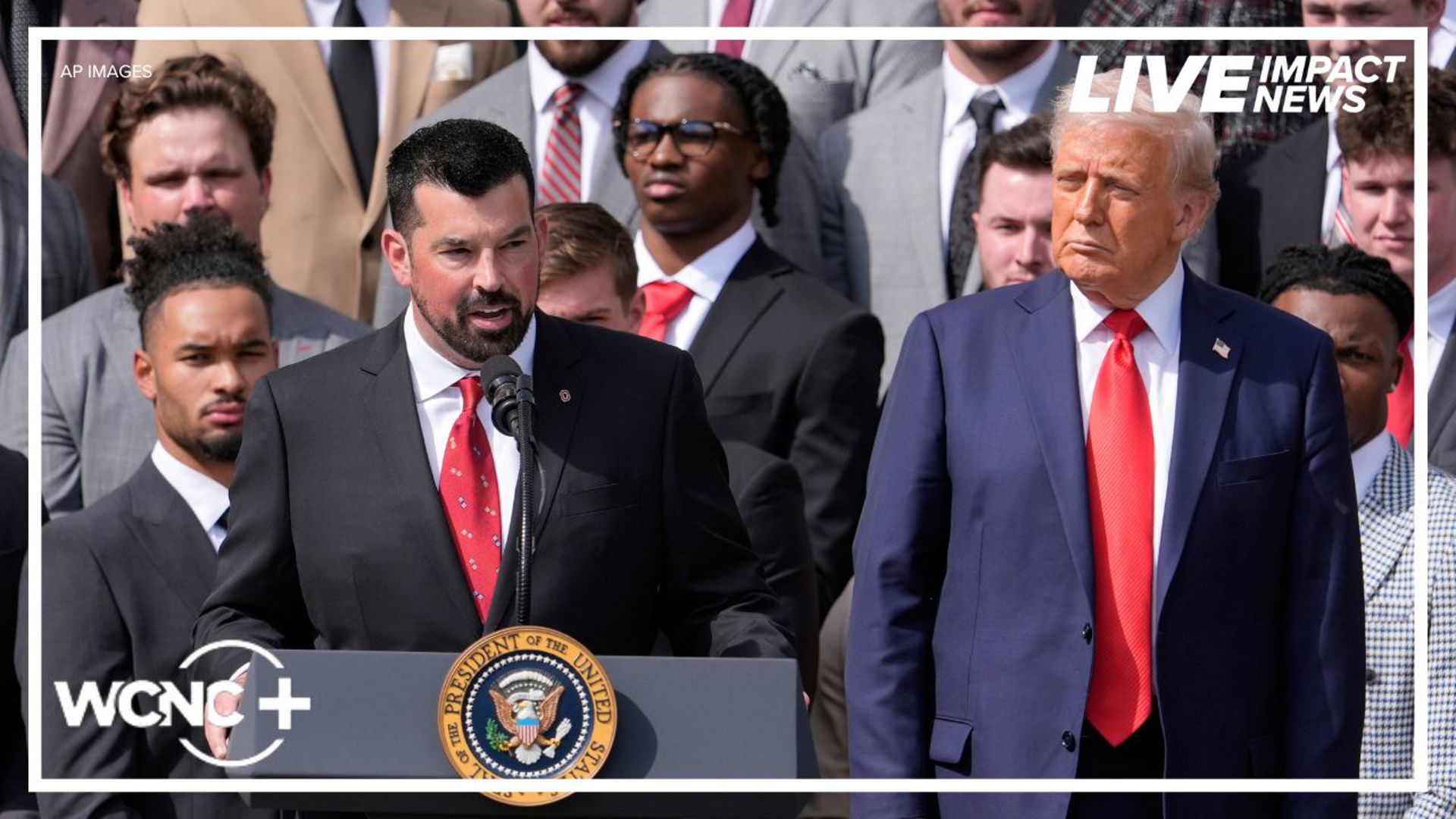 Trump welcomes Ohio State Buckeyes to the White House | wcnc.com