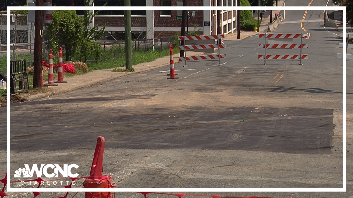Uptown street to reopen 2 weeks after sinkhole forces closure | wcnc.com