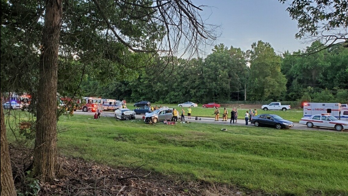 Six hurt in multi-vehicle head-on collision on Billy Graham Parkway ...