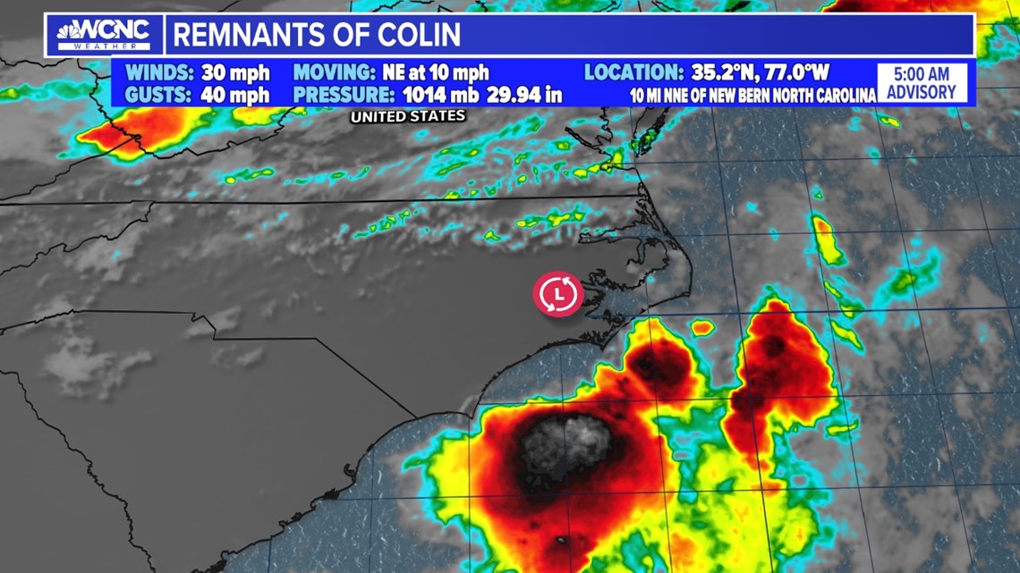 Remnants of Colin to impact OBX Sunday: Heavy rain, gusty winds | wcnc.com