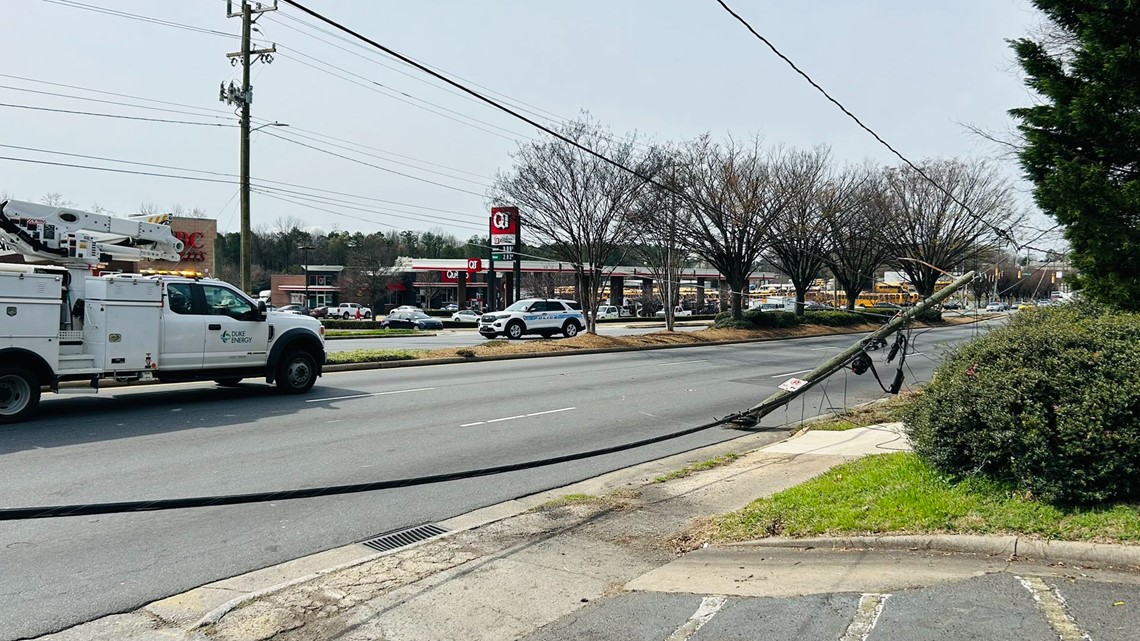 Charlotte road partially closed due to downed power lines | wcnc.com