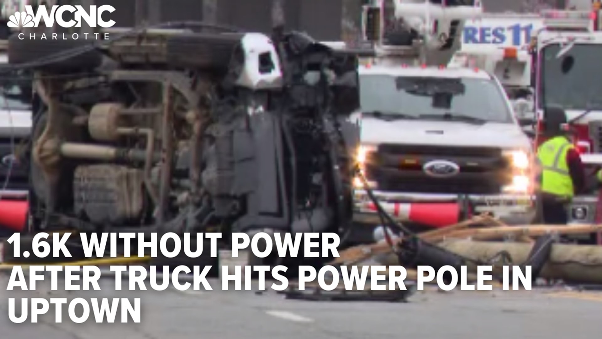 1.6K without power after truck hits power pole in Uptown CLT | wcnc.com