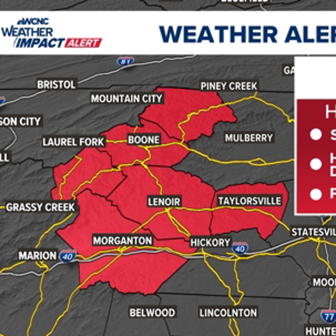 Weather Impact Alert for NC mountains due to dangerously cold air, snow ...