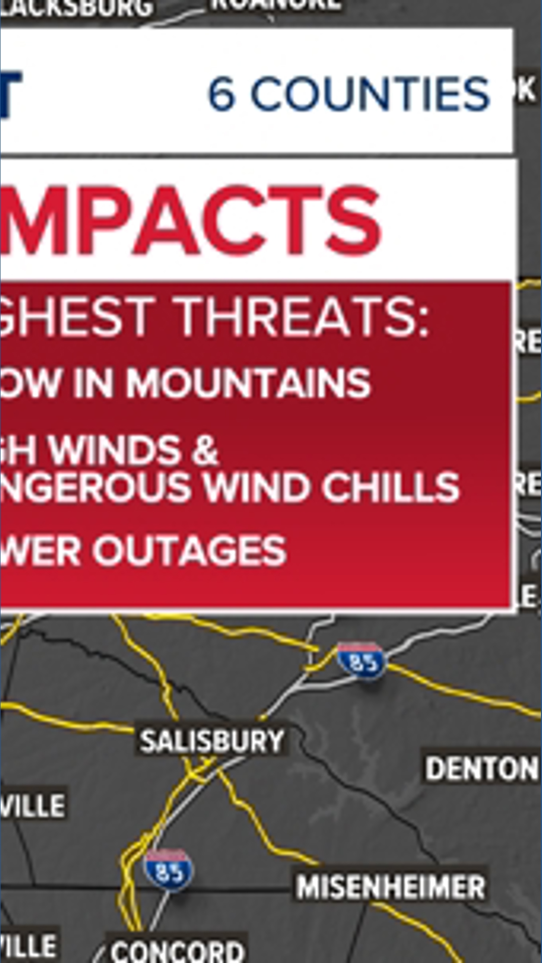 Weather Impact Alert for NC mountains due to dangerously cold air, snow ...