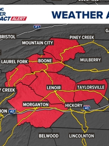 Weather Impact Alert for NC mountains due to dangerously cold air, snow ...