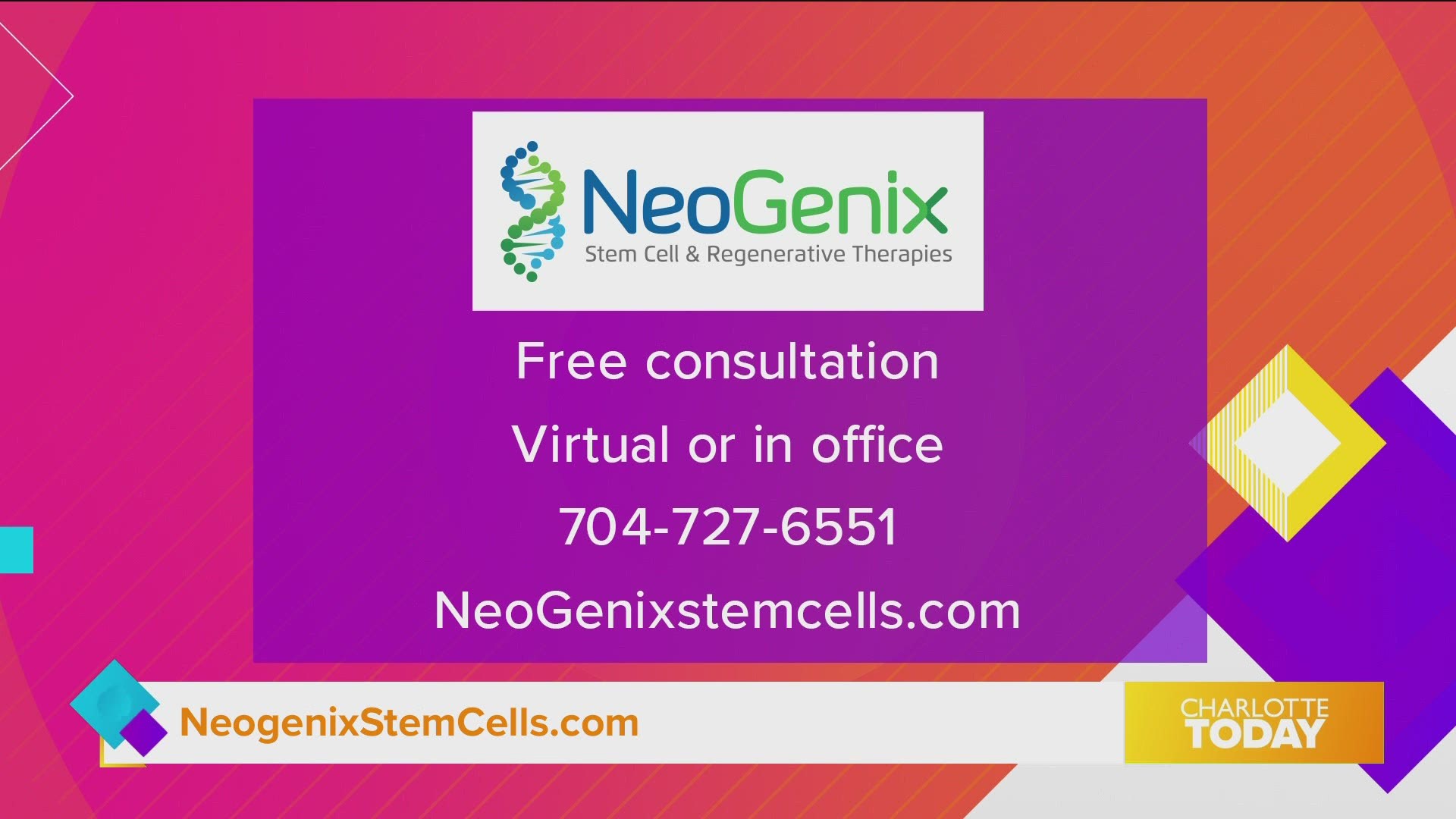 Feel better with stem cell therapy from Neogenix | wcnc.com