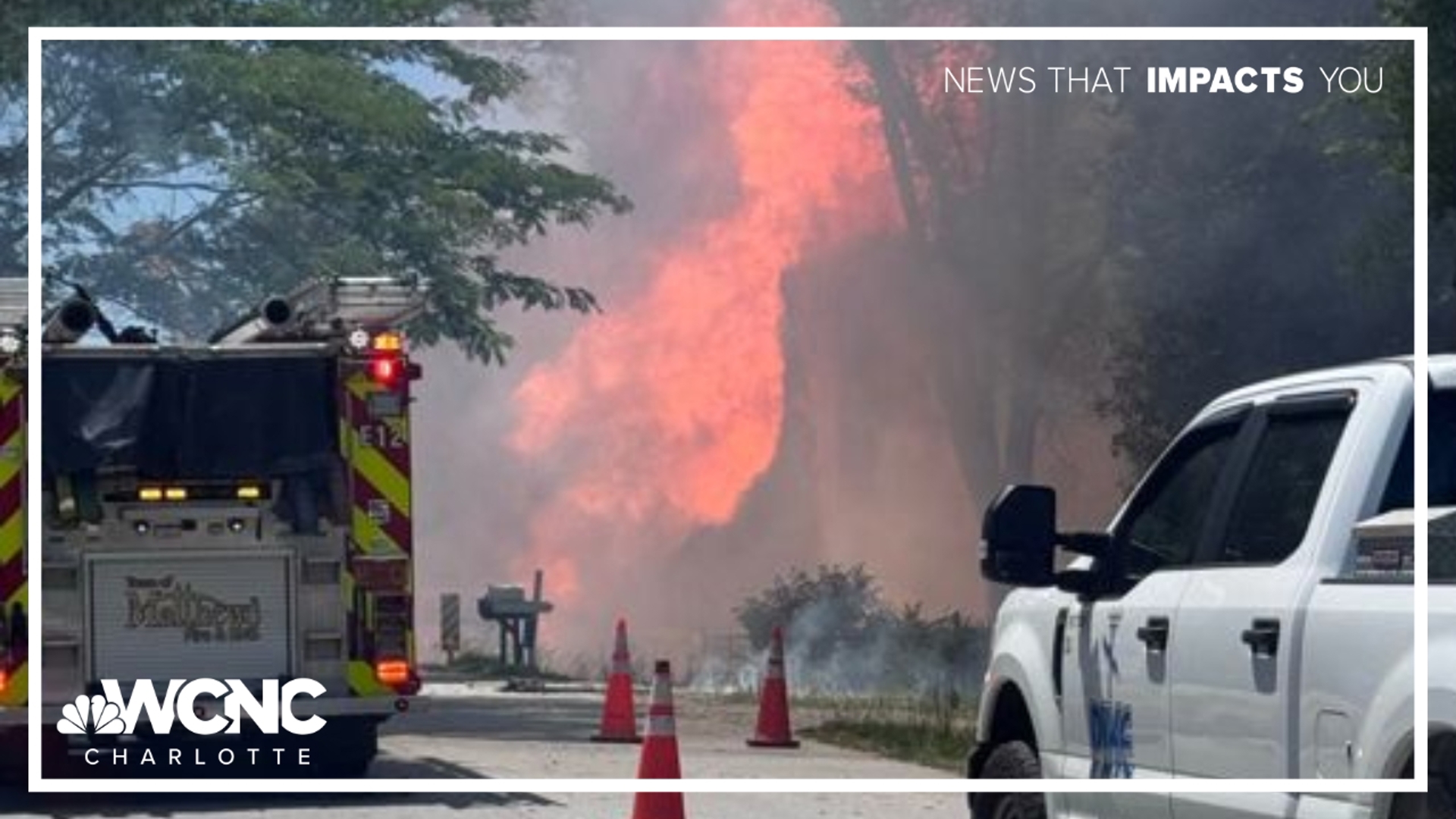 Gas line explosion 'significantly' damages homes in Matthews | wcnc.com