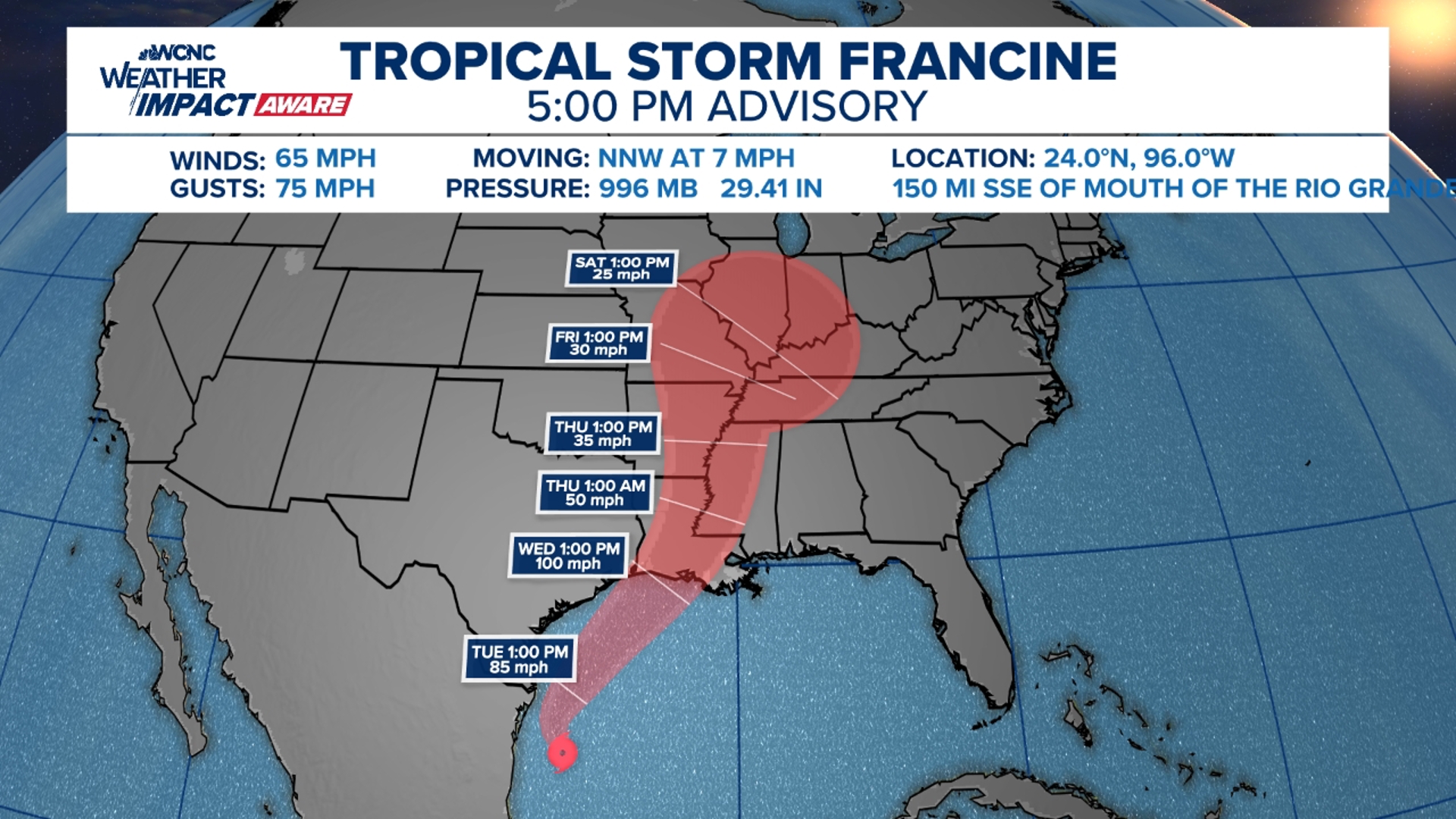 Latest on Tropical Storm Francine | wcnc.com