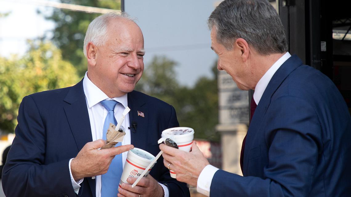 Tim Walz stops at Cook Out for milkshake during NC visit | wcnc.com