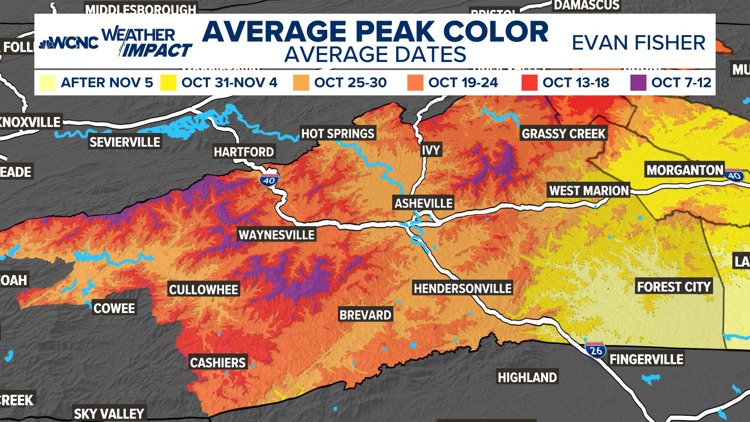 When fall foliage will be at peak color in North Carolina in 2024 ...