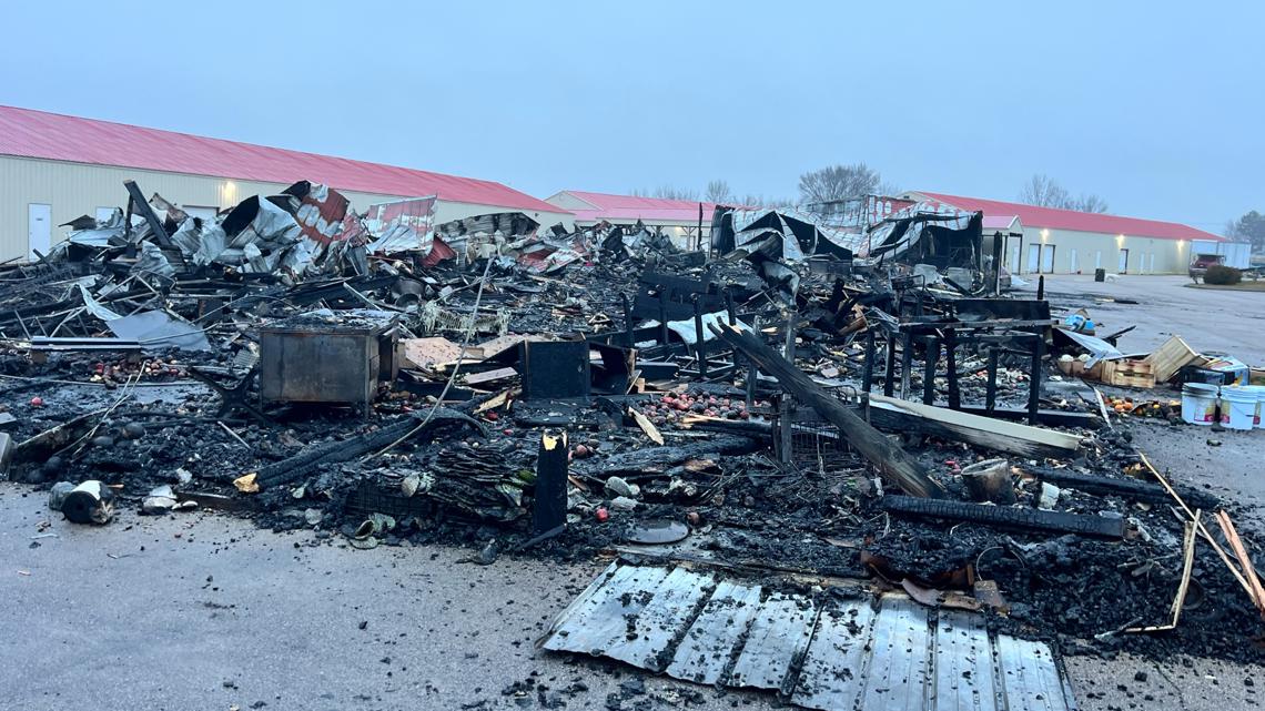 Crews battle large fire at Webb Road Flea Market early Sunday | wcnc.com