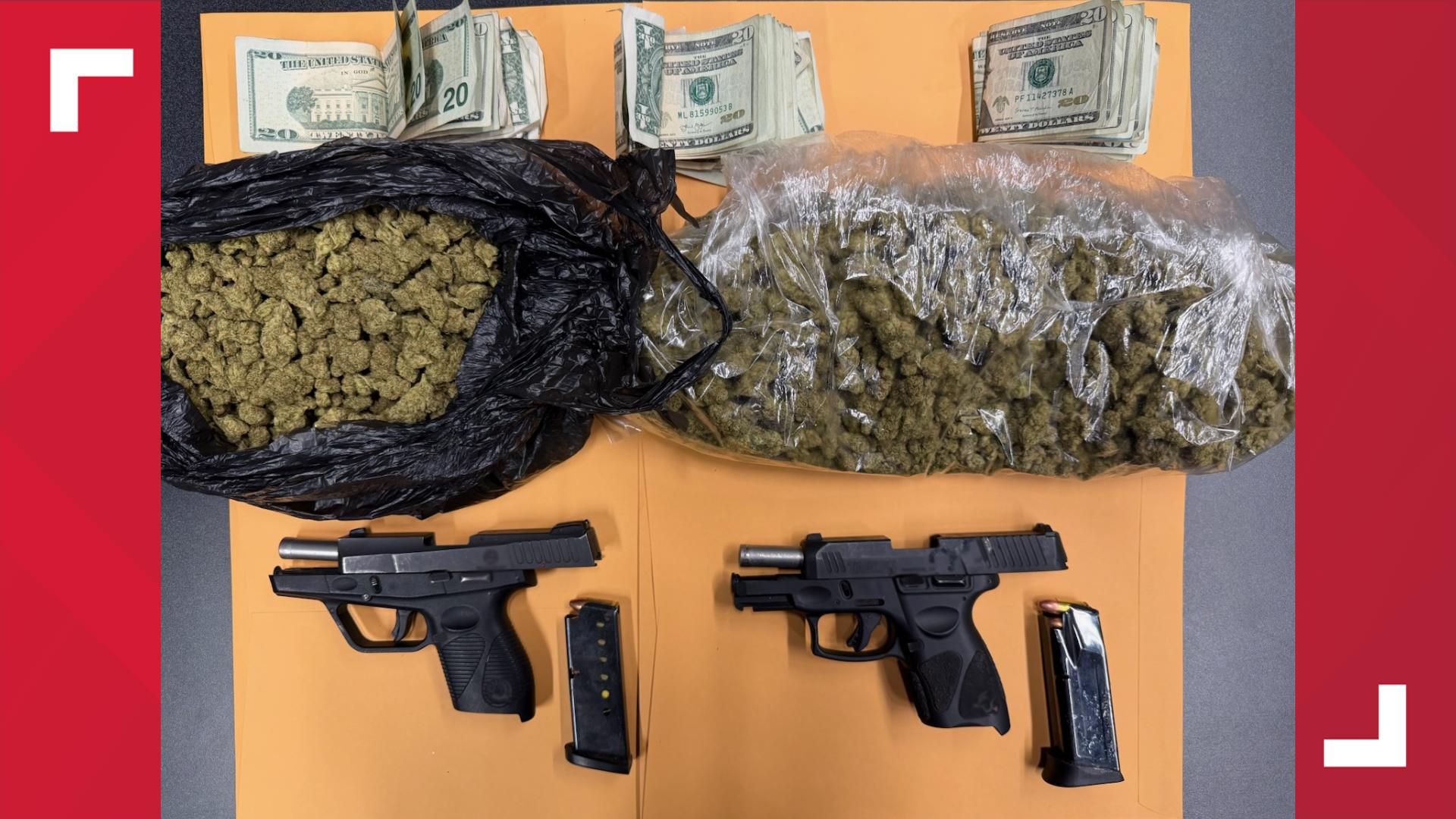 Two men arrested after traffic stop uncovers firearms, marijuana in ...
