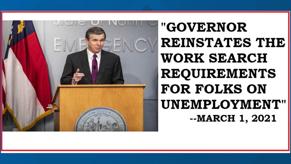 NC Governor reinstates job search requirement for unemployment | wcnc.com