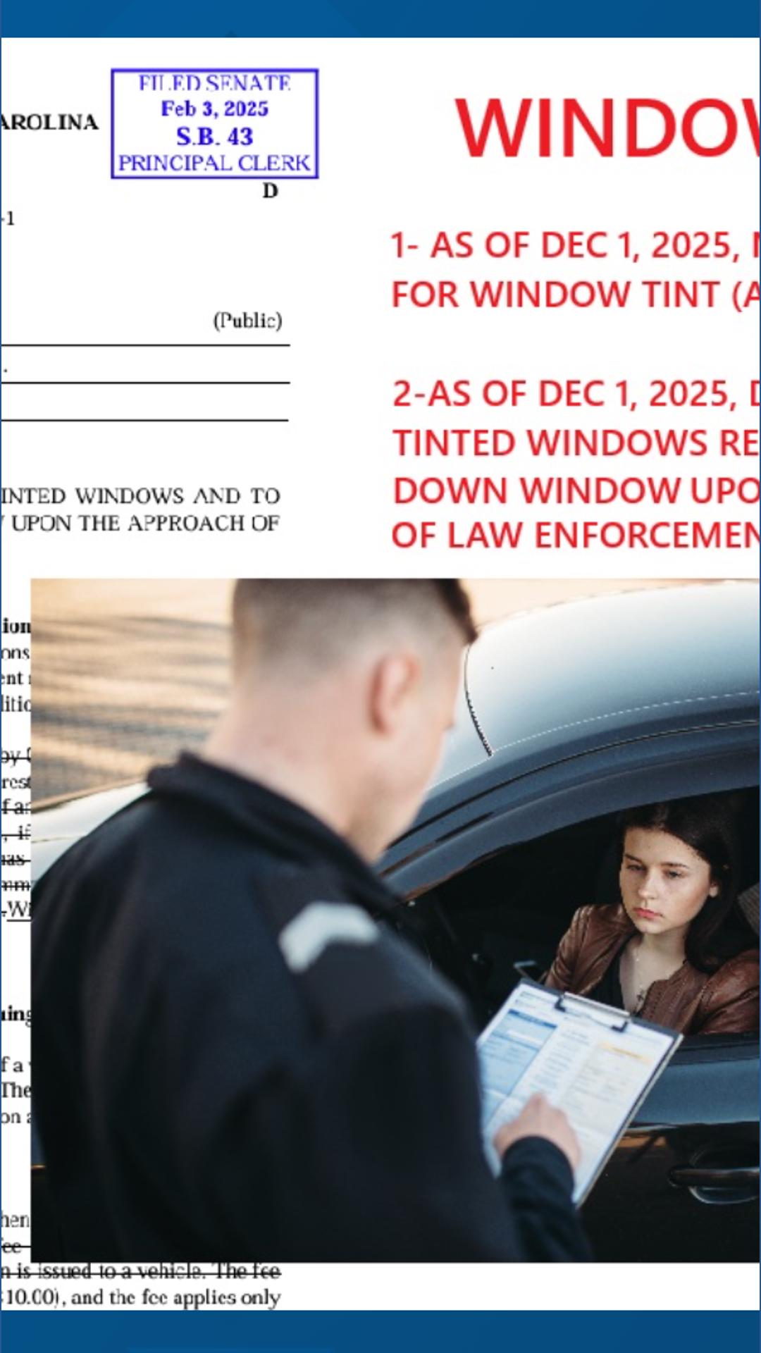 NC changed window tint rules; No more inspections or fees begins in ...