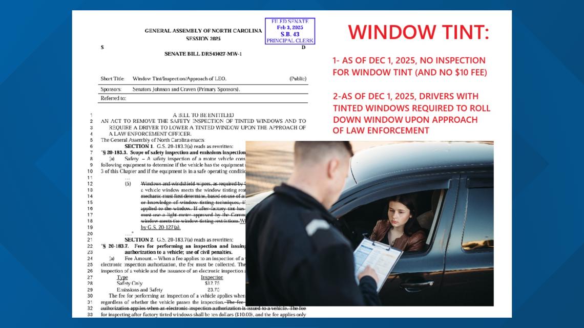NC changed window tint rules; No more inspections or fees begins in ...