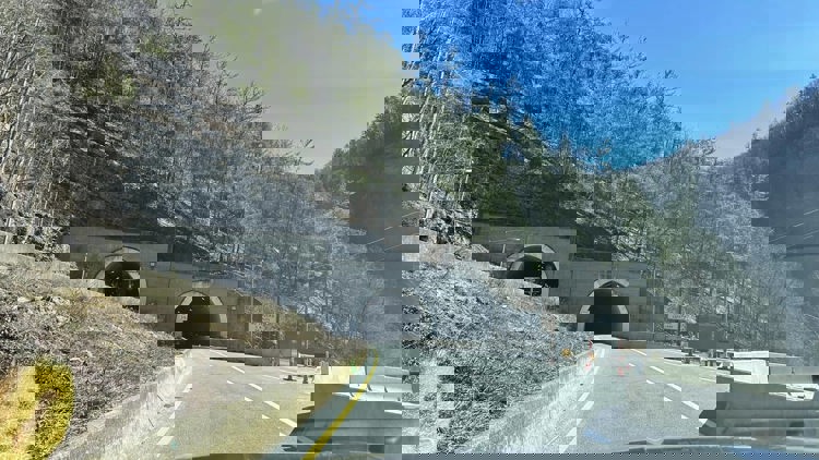 Driving the reopened portion of I-40 at the North Carolina-Tennessee ...