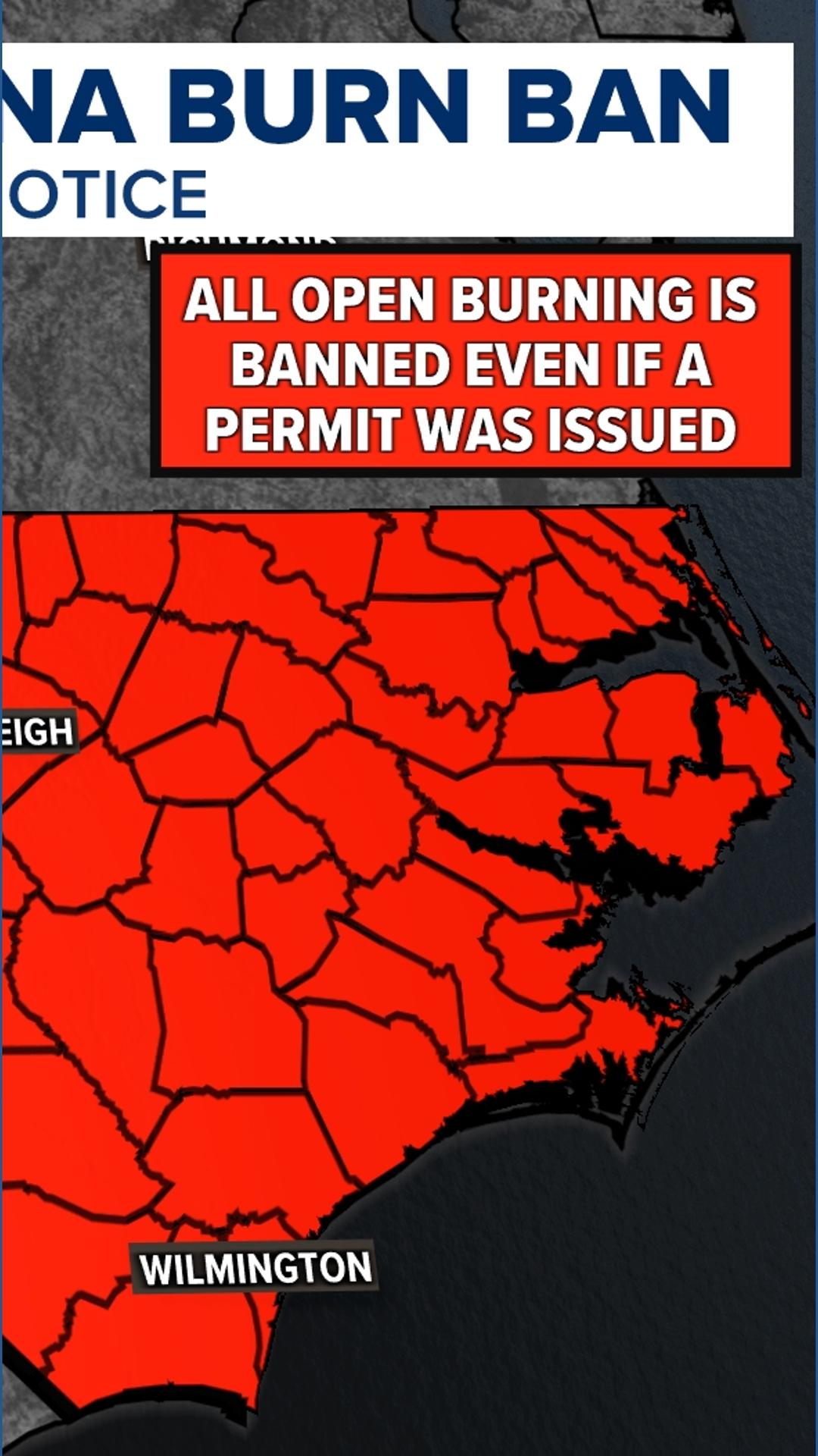North Carolina issues statewide open burning ban amid wildfire risk ...