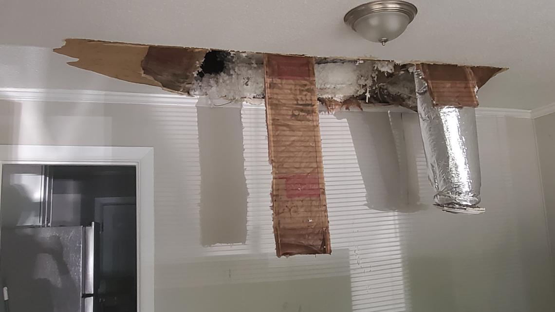 Apartment ceiling collapses after water leaks for weeks | wcnc.com