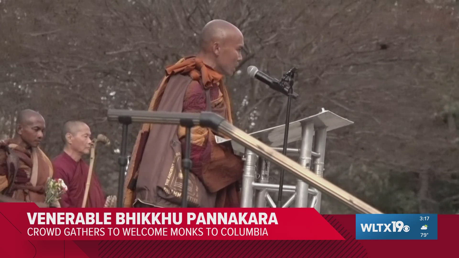 Here's where you can see the monks on their Walk for Peace on Sunday ...