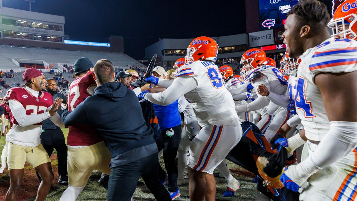 College football players scuffle after flag plantings Saturday | wcnc.com