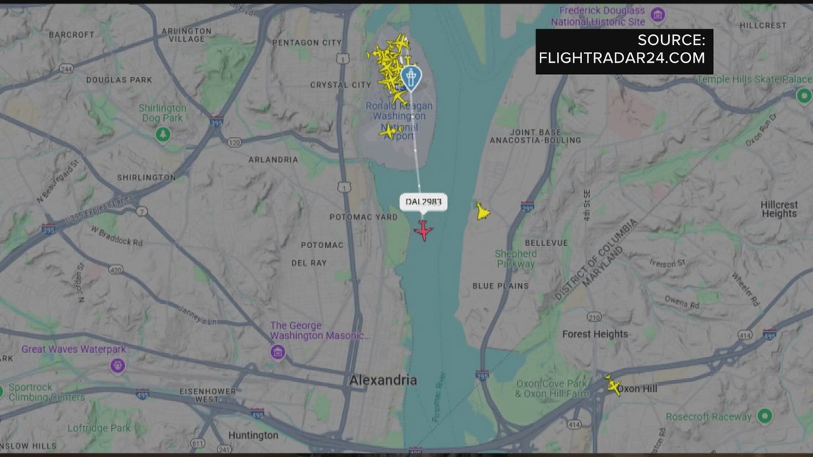 DCA Delta flight has close call with military jet over Potomac | wcnc.com