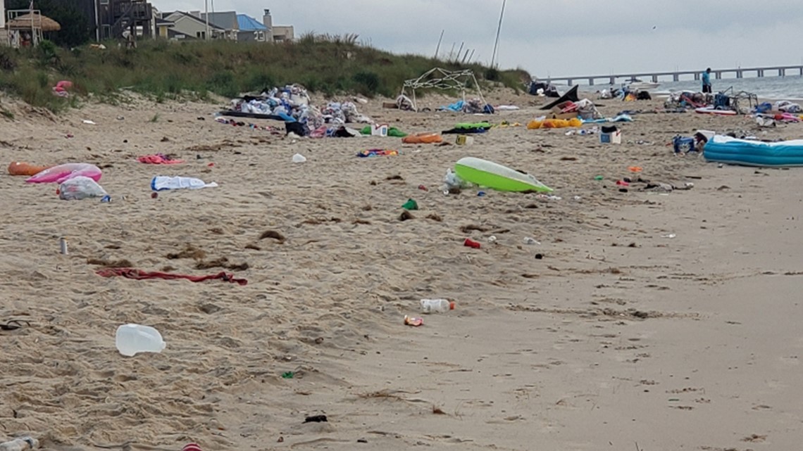 10 tons of trash left behind after party on Virginia Beach during ...